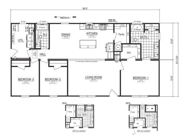 3 Bed Modular Home in Hamlet NC - Horizon I
