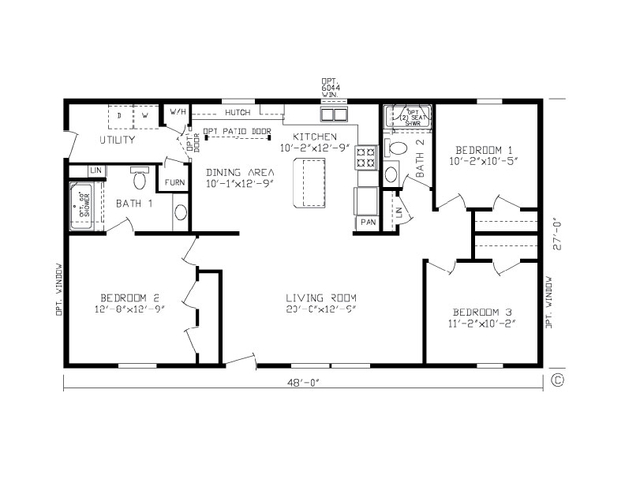 3 Bed Modular Home (Double-wide) for Sale - Buckingham 92544K