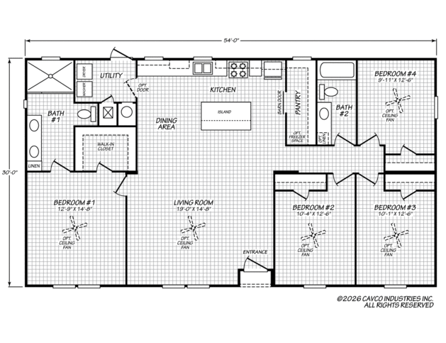 3 Bed Manufactured Home in Lufkin TX - Homeland 30544H