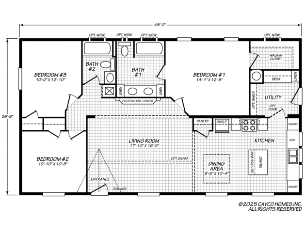 3 Bed Manufactured Home (Double-wide) for Sale - Opal 28483F