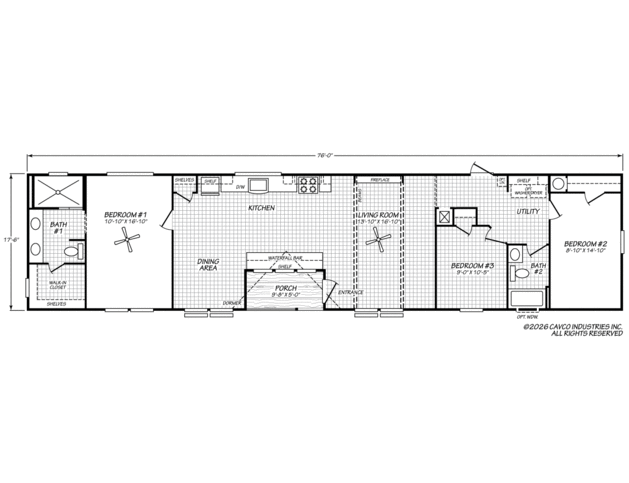 3 Bed Manufactured Home (Single-wide) for Sale - Lago Mira 18763J