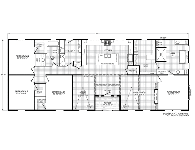 4 Bed Manufactured Home (Double-wide) for Sale - K2 32764P