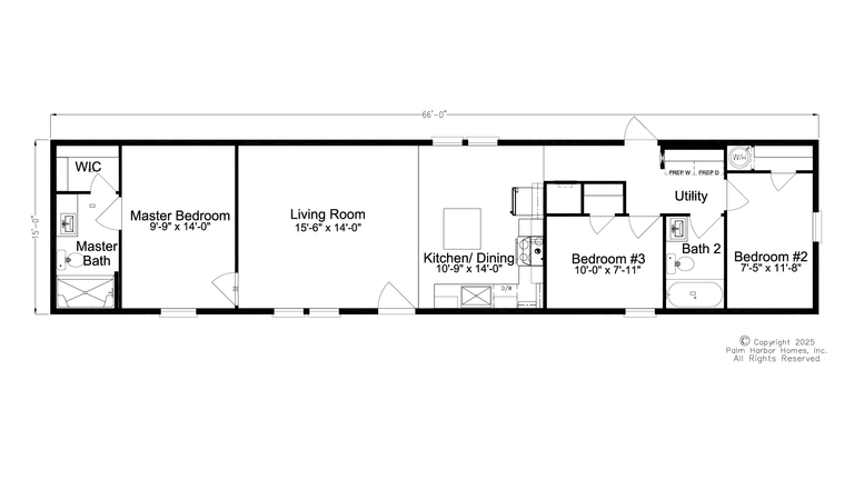 3 Bed Manufactured Home (Single-wide) for Sale - Craft Select 15663A
