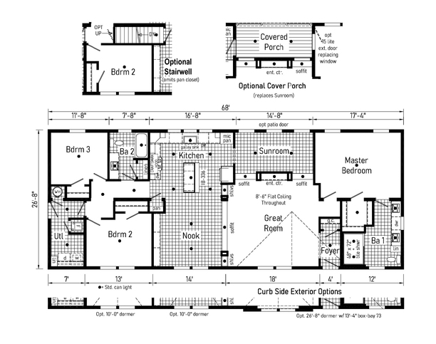 3 Bed Modular Home (Double-wide) for Sale - Cornerstone 28683CM