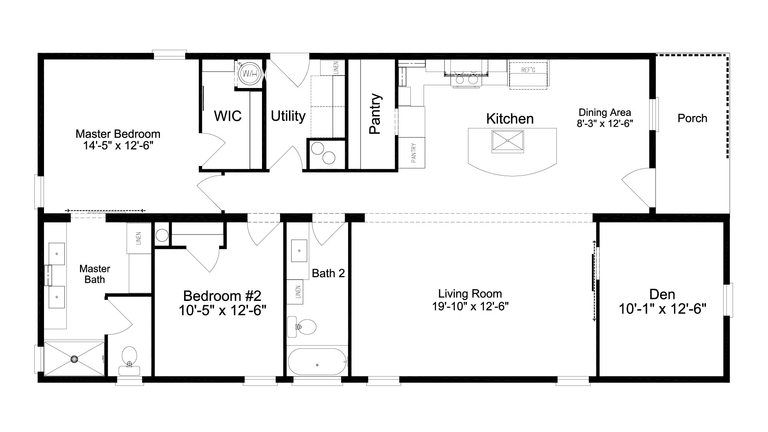 2 Bed Manufactured Home (Double-wide) for Sale - Pierce 28562A