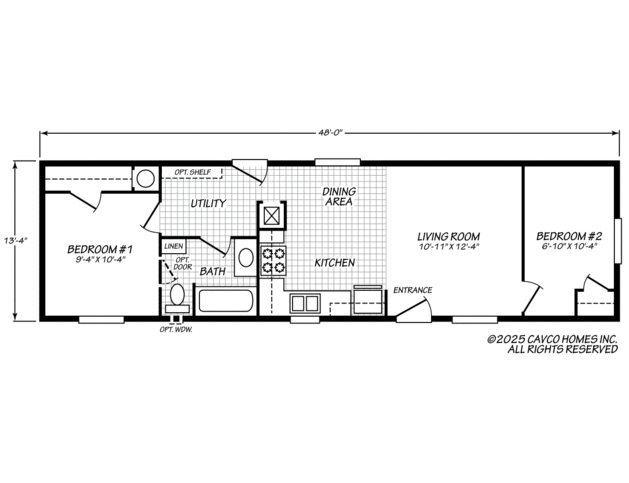 2 Bed Manufactured Home (Single-wide) for Sale - Broadmore 14482B