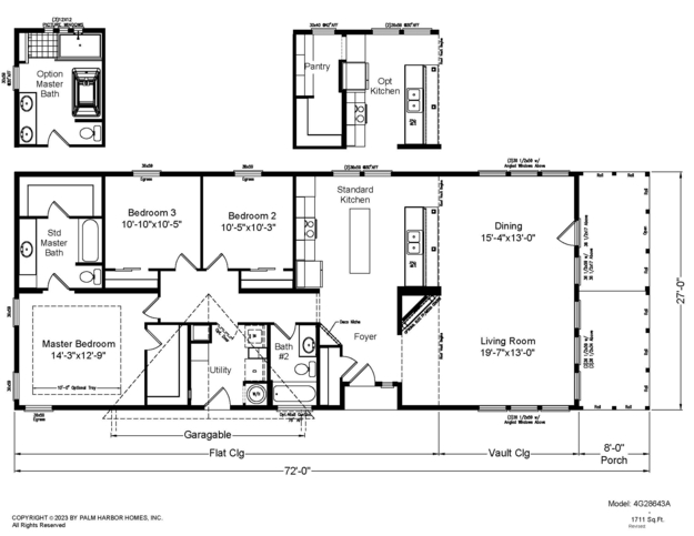 3 Bed Manufactured Home (Double-wide) for Sale - Brook Haven 28643A