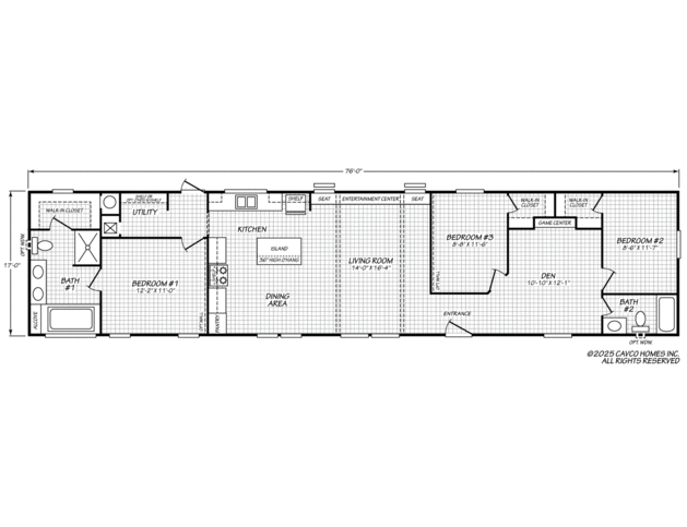 3 Bed Manufactured Home (Single-wide) for Sale - Pinnacle 18763P