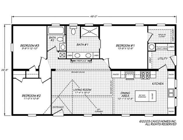 3 Bed Manufactured Home (Double-wide) for Sale - Bella 28483H