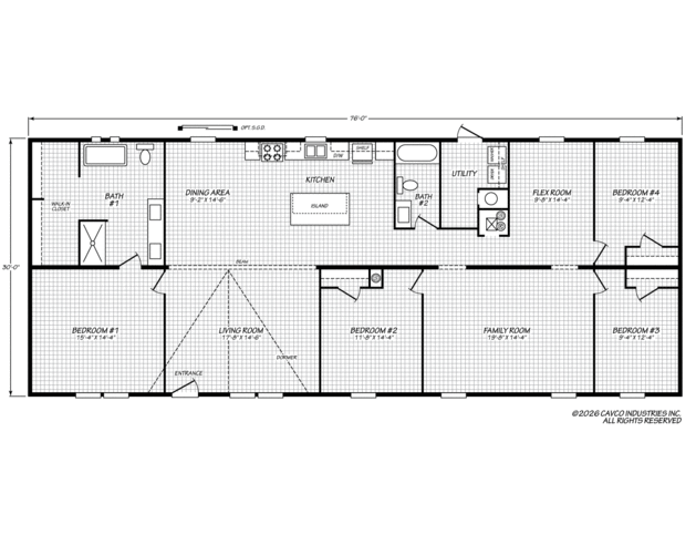 4 Bed Manufactured Home (Double-wide) for Sale - Craft Select 30764A