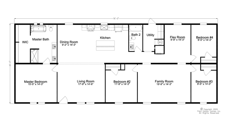 4 Bed Manufactured Home (Double-wide) for Sale - Craft Select 30764A