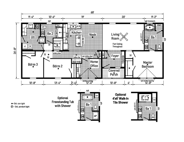 3 Bed Modular Home (Ranch) for Sale - Farmhouse 28683A