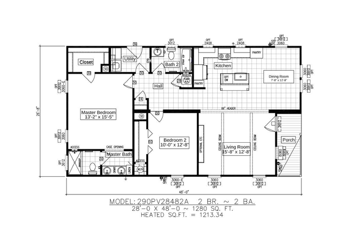 2 Bed Manufactured Home (Double-wide) for Sale - St. Augustine 28482A