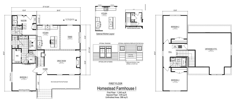 3 Bed Modular Home in Lumberton NC - Farmhouse I Two Story