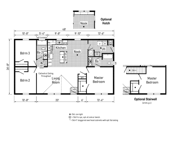 3 Bed Modular or Manufactured Home (Double-wide) for Sale - Camaro 28483A