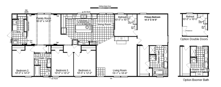 4 Bed Modular or Manufactured Home (Double-wide) for Sale - Pecan ...
