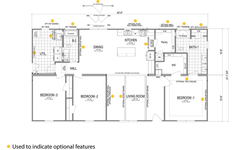 3 Bed Modular Home (Ranch) for Sale - Heartland II XL Ranch
