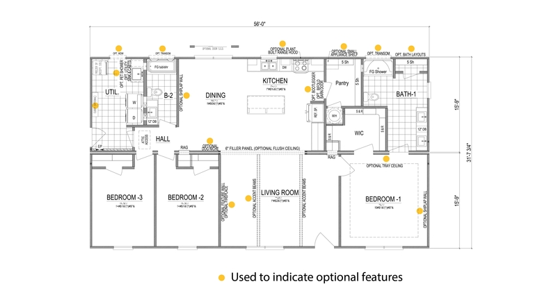 3 Bed Modular Home (Ranch) for Sale - Heartland I XL Ranch