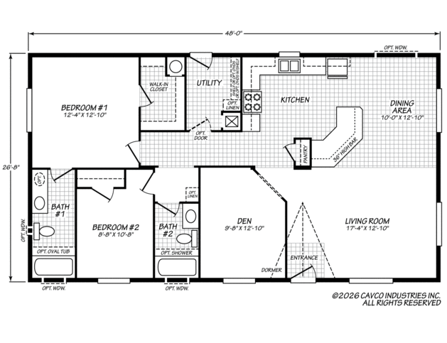 2 Bed Manufactured Home (Double-wide) for Sale - Sandpointe 28482A