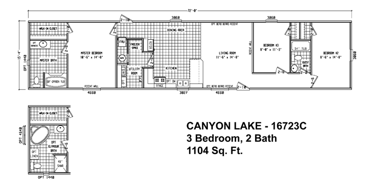 Canyon Lake Single-Wide 16723C Manufactured Home from Cavco Homes of ...