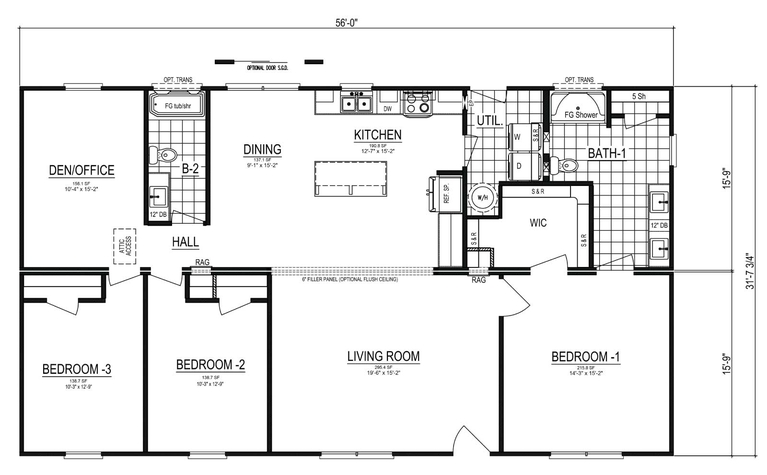 XL Horizon I Ranch Modular Home from Cavco - Martinsville, a Cavco Company