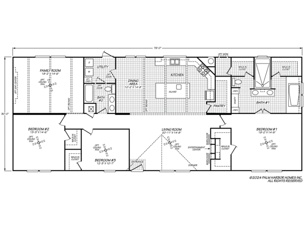 3 Bed Modular or Manufactured Home (Double-wide) for Sale - Magnum 30763M