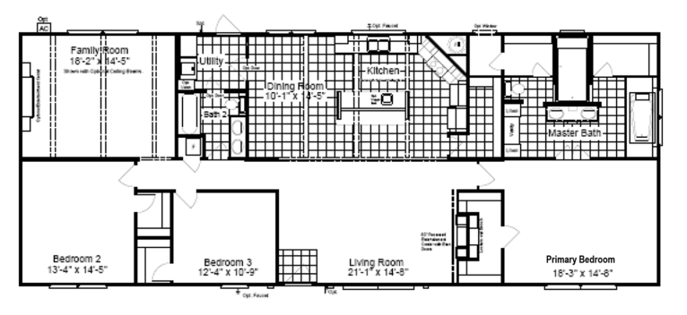 3 Bed Modular or Manufactured Home (Double-wide) for Sale - Magnum 30763M