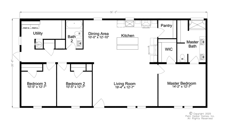 3 Bed Manufactured Home (Double-wide) for Sale - Craft Select 28563A