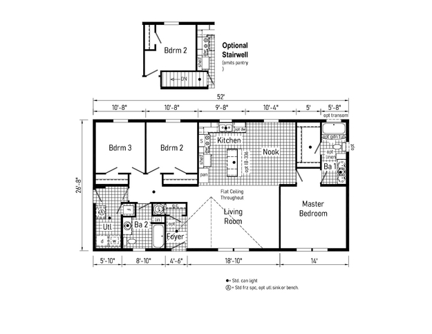 3 Bed Modular or Manufactured Home (Double-wide) for Sale - Shelby 28523A