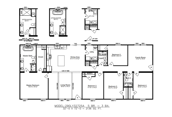 5 Bed Manufactured Home (Double-wide) for Sale - Sparrow 32725A