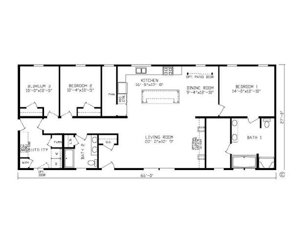 3 Bed Modular Home (Double-wide) for Sale - Mystic Creek 92608