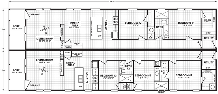 The Sugar Run Duplex Manufactured Home from Fleetwood Homes, a Cavco ...