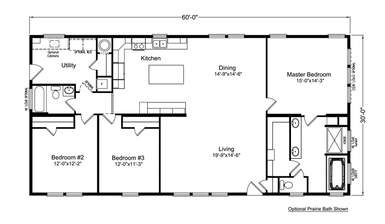 3 Bed Manufactured Home (Double-wide) for Sale - Diamond Peak 30603D