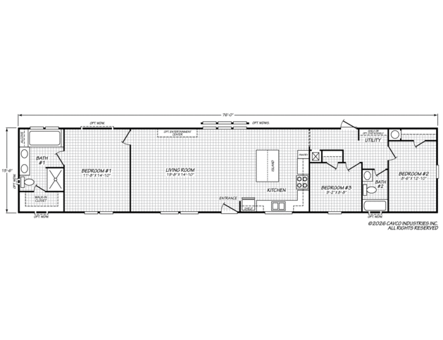3 Bed Manufactured Home (Single-wide) for Sale - Landmark 16763J